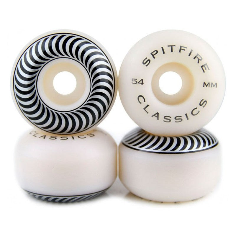 Spitfire Classic White Silver Wheels 54mm 99a – NO23 Skateboards