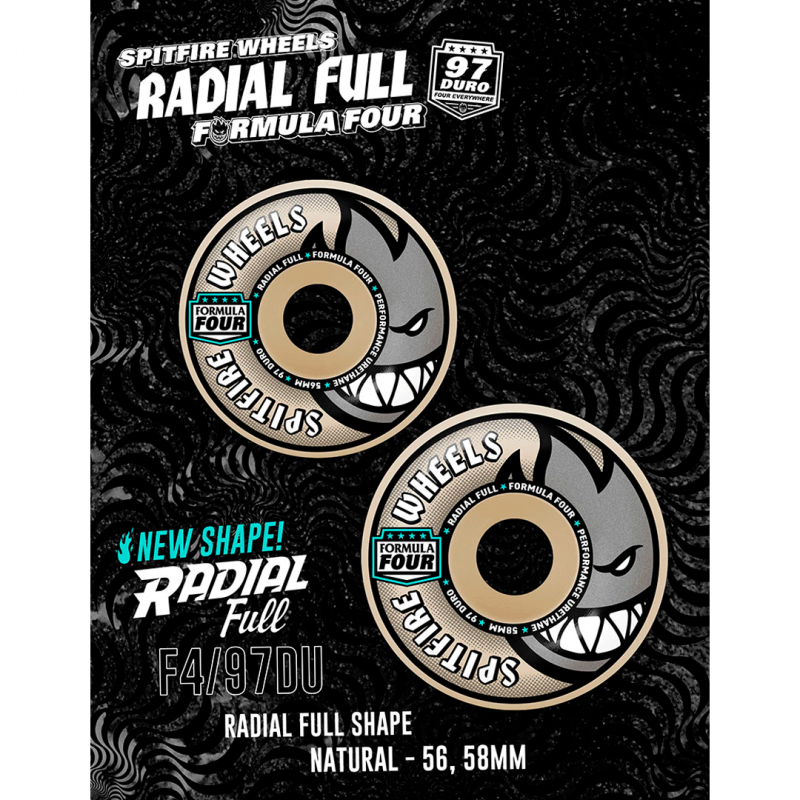 Spitfire Formula Four Radial Full Wheels - 58mm 97DU – NO23 Skateboards